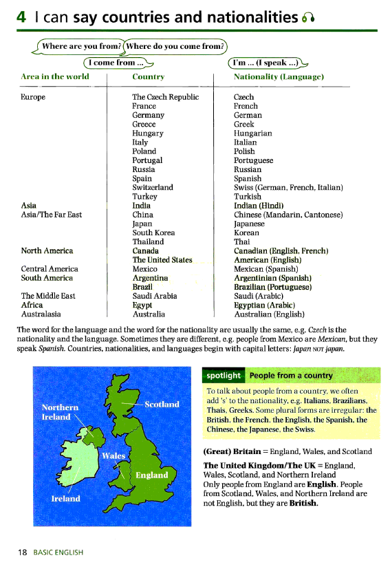 Unit 4 : I can say countries and nationalities - آمادگی آزمون آیلتس